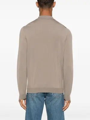 ZANONE Fine-knit Polo Shirt - Brown