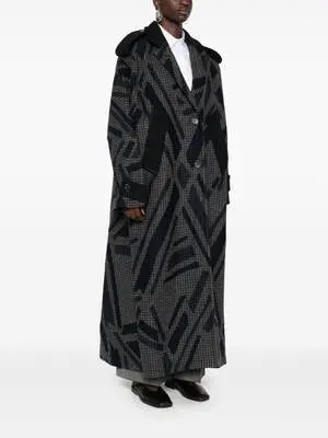 LITKOVSKA Geometric-print Wool Trench Coat