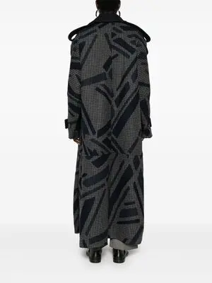 LITKOVSKA Geometric-print Wool Trench Coat