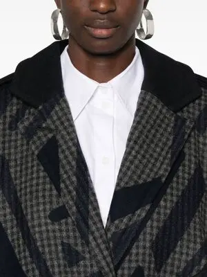 LITKOVSKA Geometric-print Wool Trench Coat