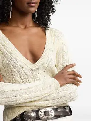 Ralph Lauren Cable-knit Silk Jumper - White