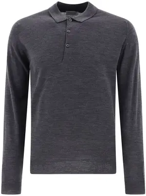 John Smedley Merino Wool Polo Shirt - Grey