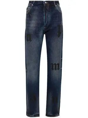 Palm Angels Logo-print Straight Leg Jeans