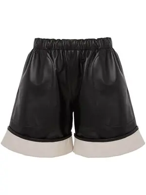 JW Anderson Contrast-hem Leather Shorts