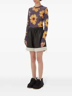 JW Anderson Contrast-hem Leather Shorts