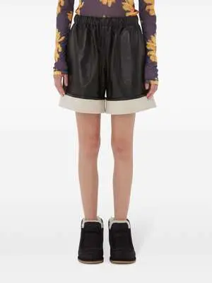 JW Anderson Contrast-hem Leather Shorts