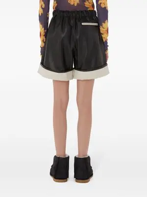 JW Anderson Contrast-hem Leather Shorts