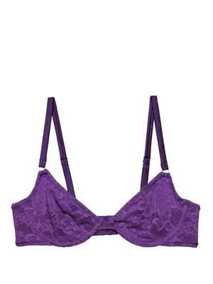 FLEUR DU MAL Le Stretch Lace Demi Bra - Purple