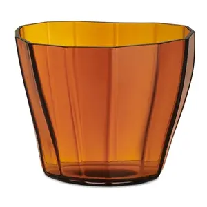 ORREFORS Reed Vase Amber, Low