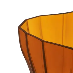 ORREFORS Reed Vase Amber, Low