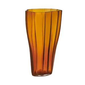 ORREFORS Reed Vase Amber, Medium