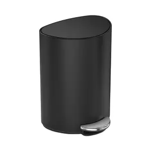SIMPLEHUMAN 6 Liter Semi-round Bathroom Trash Can With Liner Pocket - Matte Black