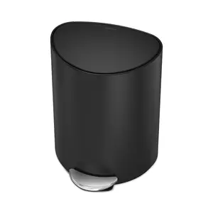 SIMPLEHUMAN 6 Liter Semi-round Bathroom Trash Can With Liner Pocket