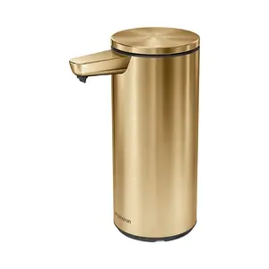 SIMPLEHUMAN 9oz Sensor Pump, Touch-free Hand Soap Dispenser Brass