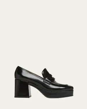 GIANVITO ROSSI Gianvito Rossi Patent Platform Penny Loafers - Black Nero