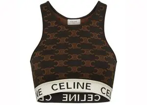 Celine Monogram Bra In Silk Cotton - Brown