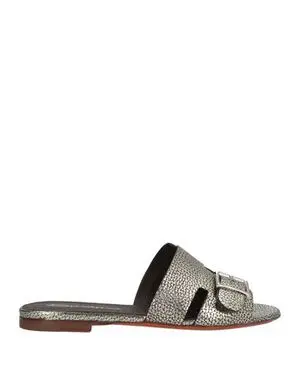 Santoni Pebbled-leather Slide Sandals