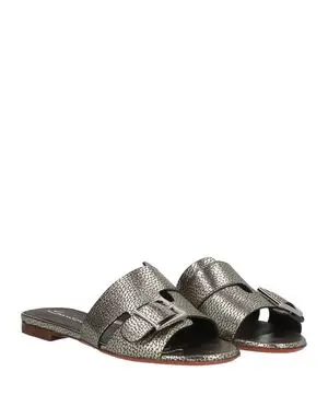 Santoni Pebbled-leather Slide Sandals