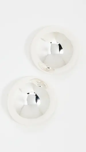 ANNIKA INEZ Small Hemisphere Stud Earrings - Silver