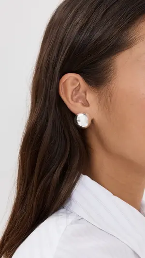 ANNIKA INEZ Small Hemisphere Stud Earrings - Silver