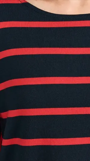 LA LIGNE La Ligne Long Sleeve Breton Tee Navy/red