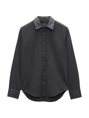 Rag & Bone Tomlin Cotton Button-front Shirt Charcoal Grey