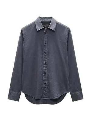Rag & Bone Tomlin Cotton Button-front Shirt Shark Blue