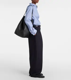 THE ROW Park Large N/s Leather Tote Bag - Black