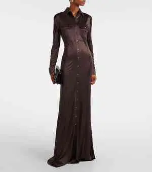 TOM FORD Jersey Maxi Dress - Brown