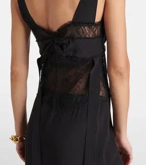 Victoria Beckham Lace-trimmed Silk Midi Dress