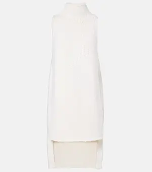 Alaïa Caped Wool Turtleneck Top