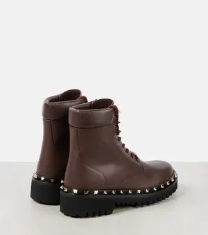 Valentino Garavani Rockstud Leather Combat Boots