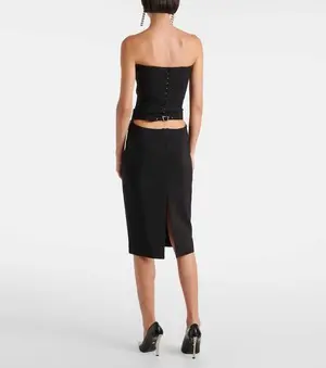 MUGLER Cutout Pencil Skirt - Black