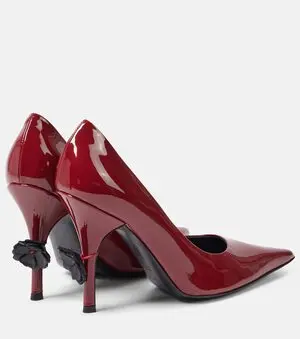 Magda Butrym Floral-appliqué Patent Leather Pumps