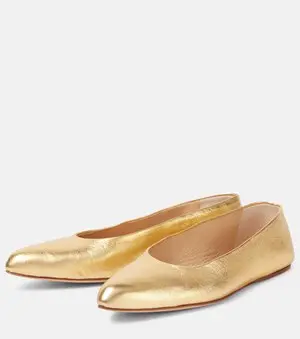 Gabriela Hearst Andre Metallic Leather Ballet Flats - Gold