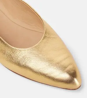 Gabriela Hearst Andre Metallic Leather Ballet Flats - Gold