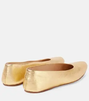 Gabriela Hearst Andre Metallic Leather Ballet Flats - Gold