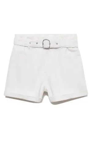 Mango Belted Denim Shorts