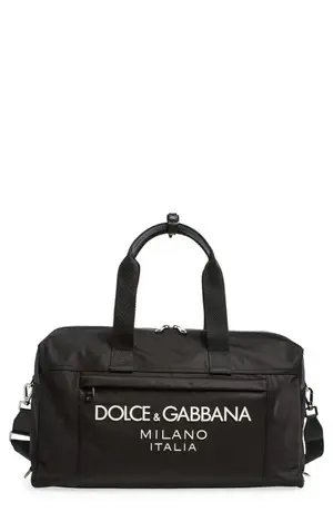 Dolce & Gabbana Logo Lettering Duffle Bag - 8b956 Nero/nero