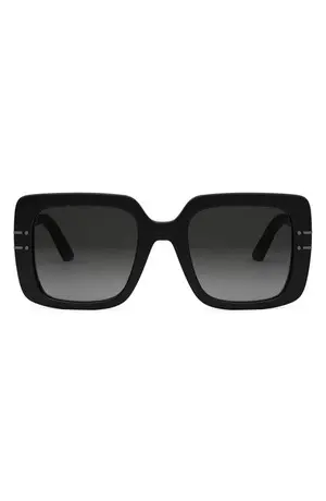 Dior Signature S1i Square Sunglasses - Shiny Black/gradient Smoke