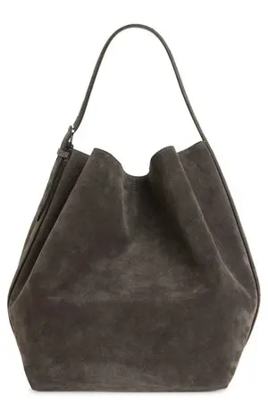 TOTEME Suede Hobo Bag - Granite