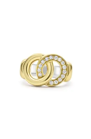 Lagos Signature Caviar Pavé Diamond Ring - Two-tone