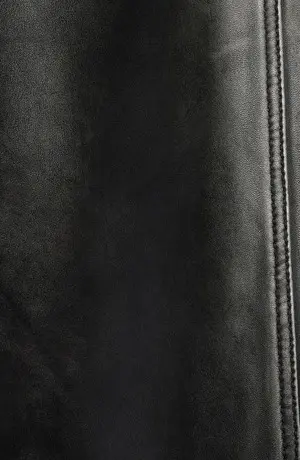 Free People Adrienne Leather Bomber Jacket - Black