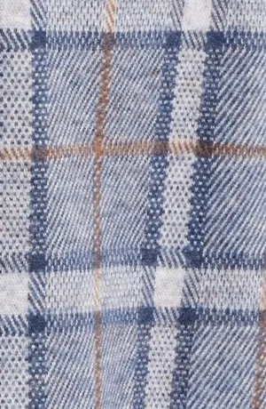 Johnston & Murphy Windowpane Brushed Cotton Blend Button-up Shirt