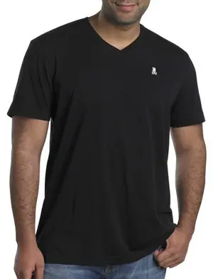 Psycho Bunny Logo V-neck T-shirt - Black