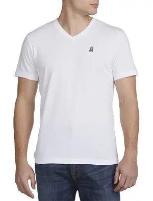 Psycho Bunny Logo V-neck T-shirt - White
