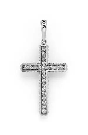Lagos Anthem Diamond Cross Amulet - Silver