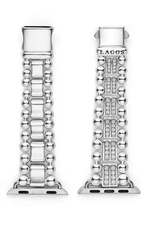 Lagos Smart Caviar Diamond Apple Watch® Band - Silver