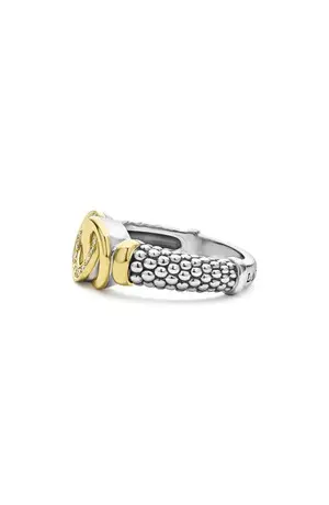 Lagos Signature Caviar Interlocking Diamond Ring