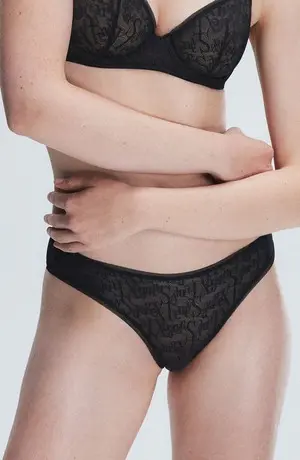 SAVAGE X FENTY Signature Script Cheeky Briefs - Black Caviar